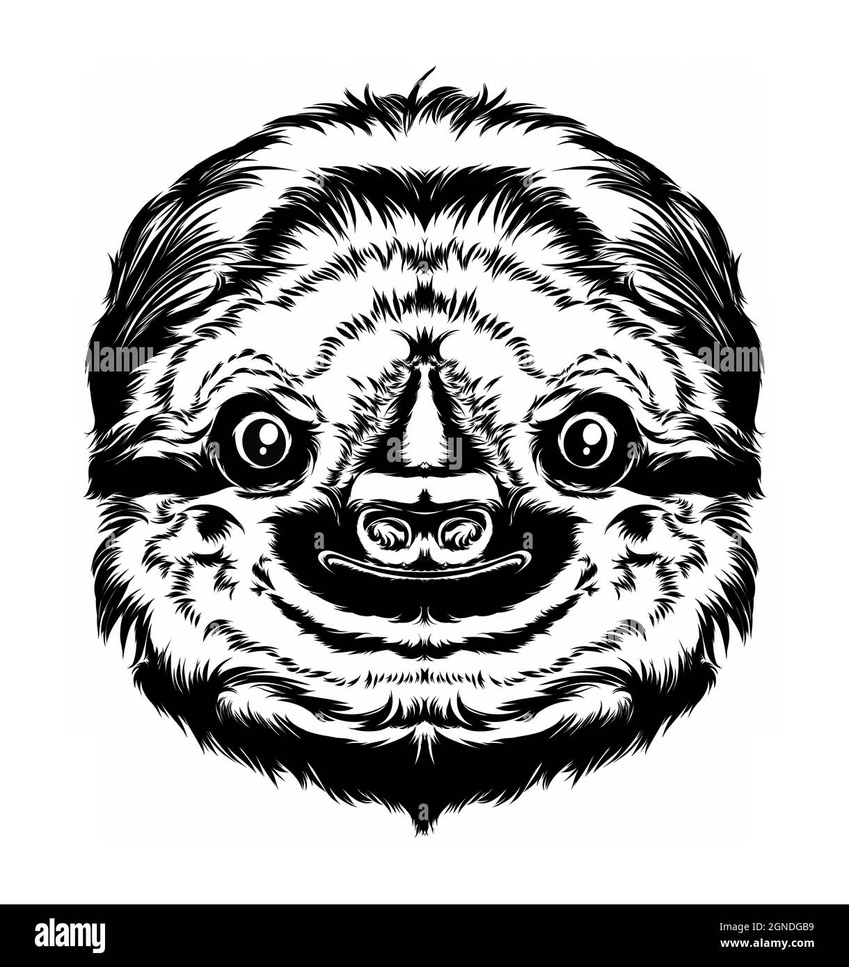 Beautiful illustration of a lazy bear made in high contrast Stock Photo ...