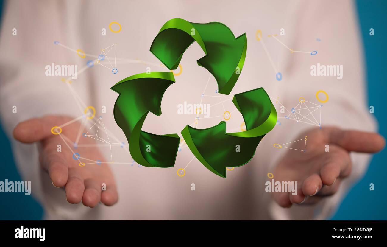 Illustration recycle icon hands hi-res stock photography and images - Alamy