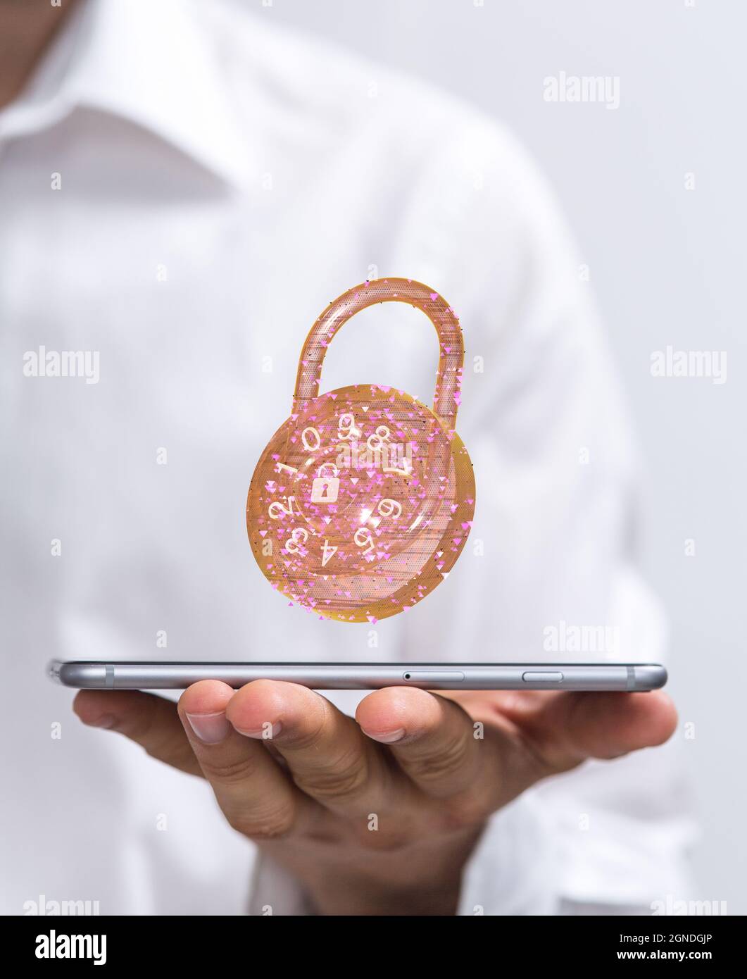 Hand hovering over the phone hi-res stock photography and images - Alamy