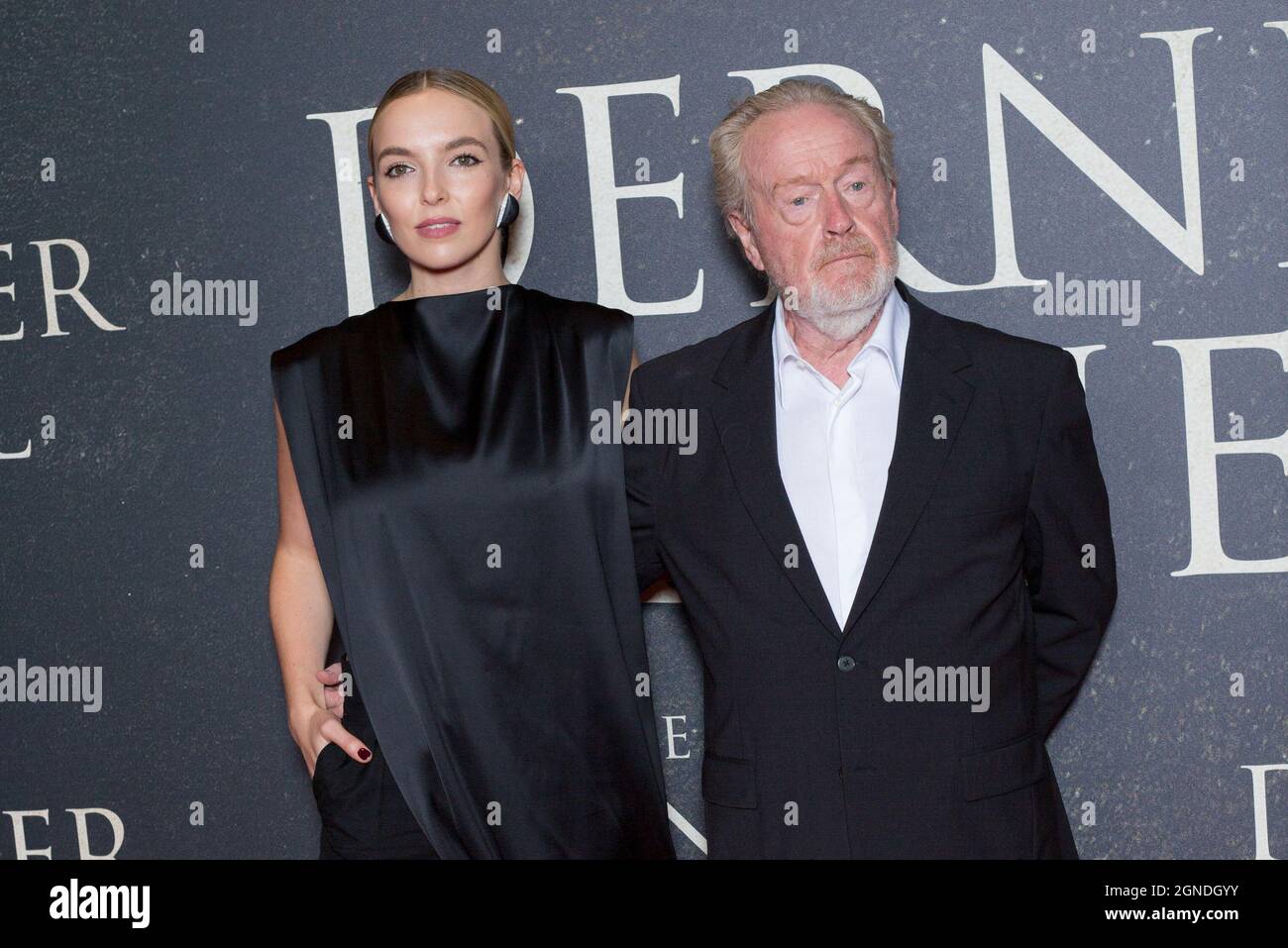 Paris, France. 24th Sep, 2021. Jodie Comer, Director Ridley Scott ...