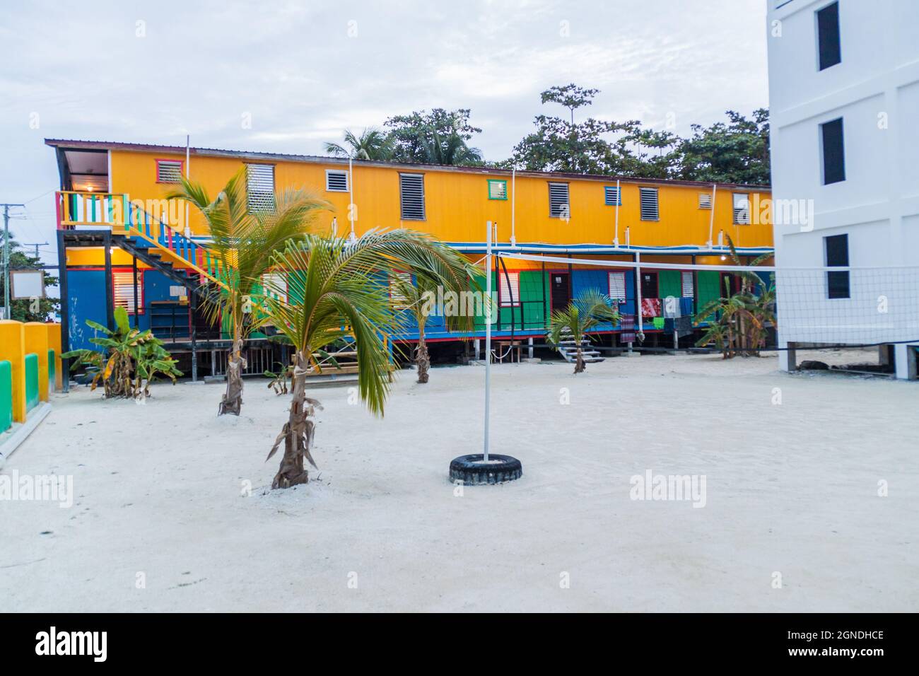 CAYE CAULKER, BELIZE - MARCH 3, 2016: View of Dirty McNasty's hostel in ...