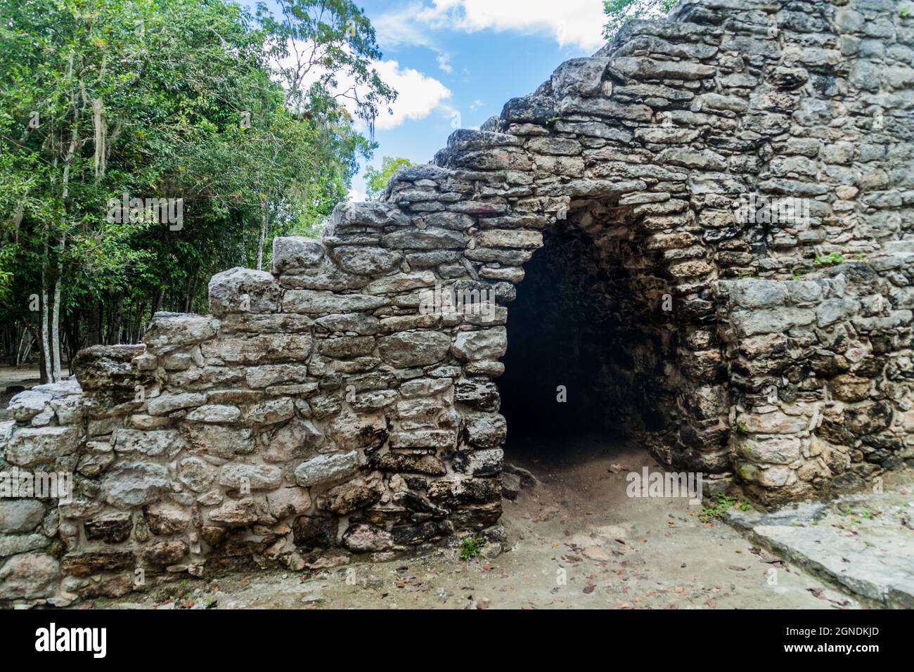Pyramid called The Church (La Iglesia) at the ruins of the Mayan city ...