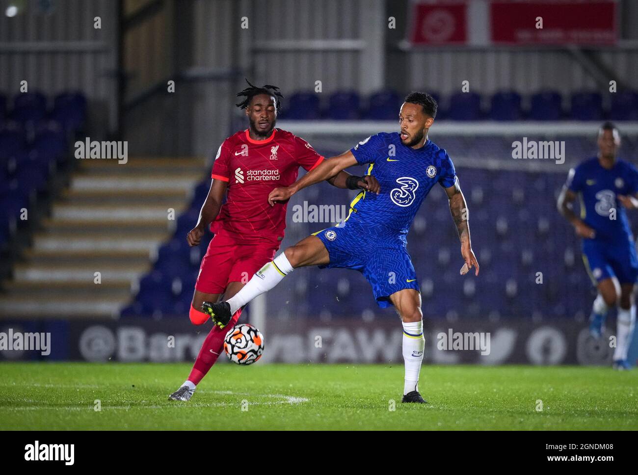 Kingston, UK. 24th Sep, 2021. Lewis Baker of Chelsea U23 and James ...