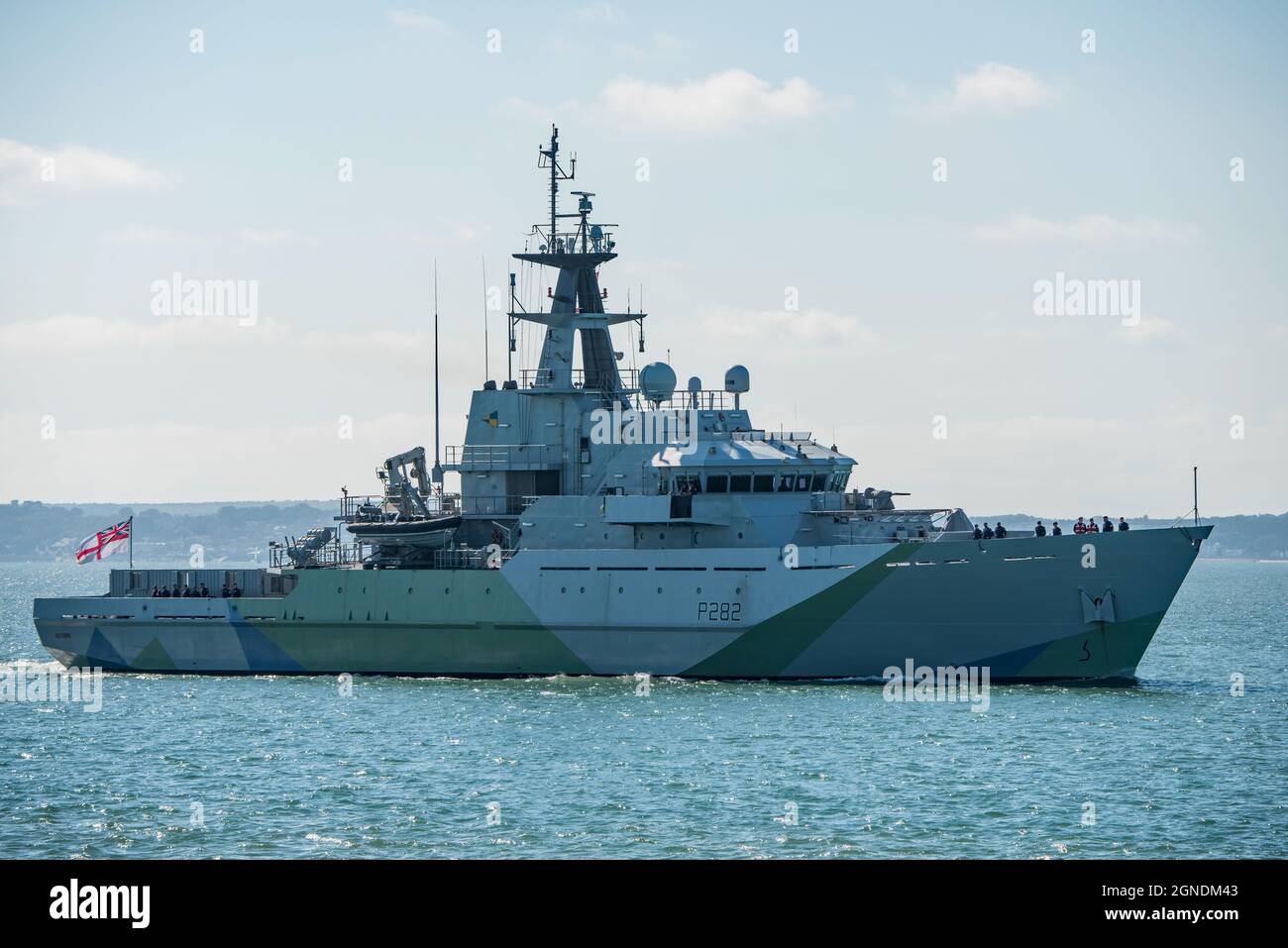 HMS Severn (P282) in her new Western Approaches camouflage paint scheme ...
