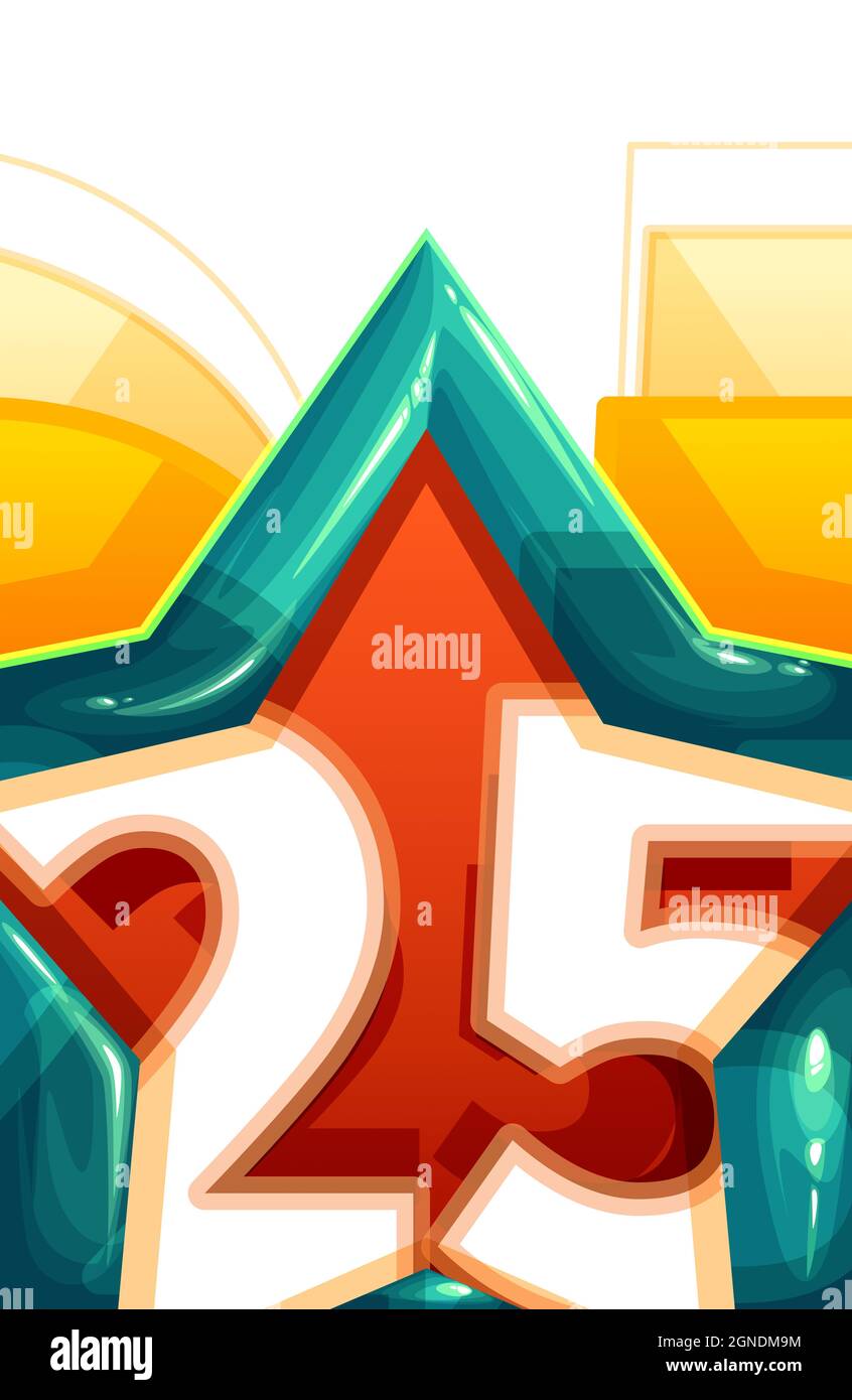 Nice yellow star with an internal number 25 Stock Photo - Alamy