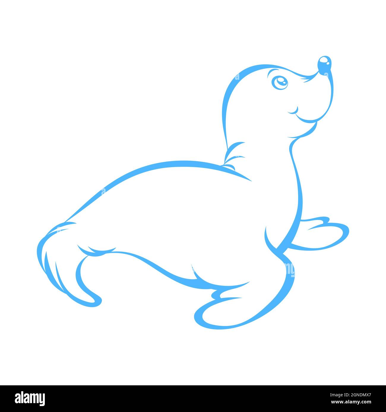 Nice and lovely illustration of a seal with cartoon style Stock Photo ...