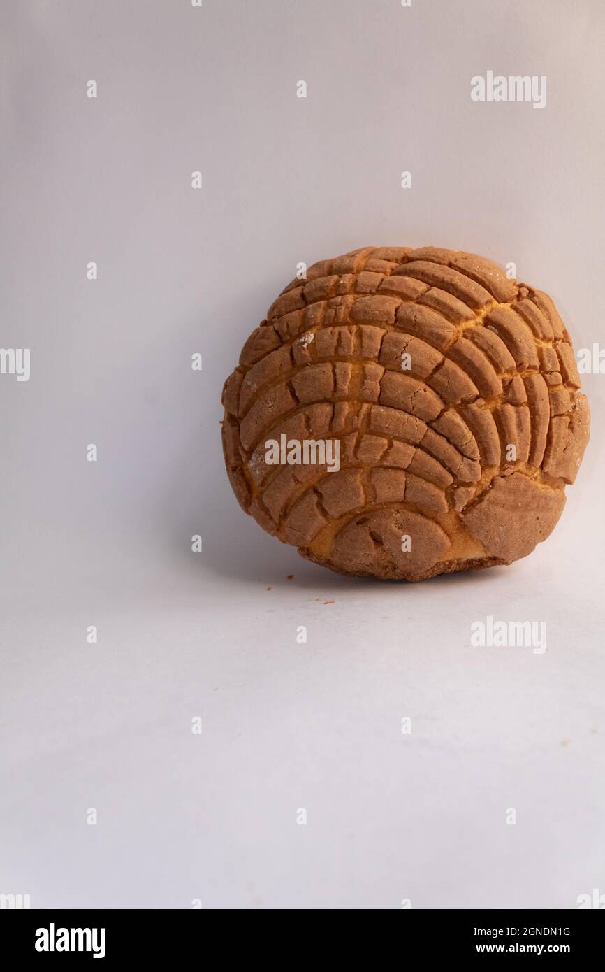 Top View Of A Delicious Traditional Mexican Sweet Bread Called Concha