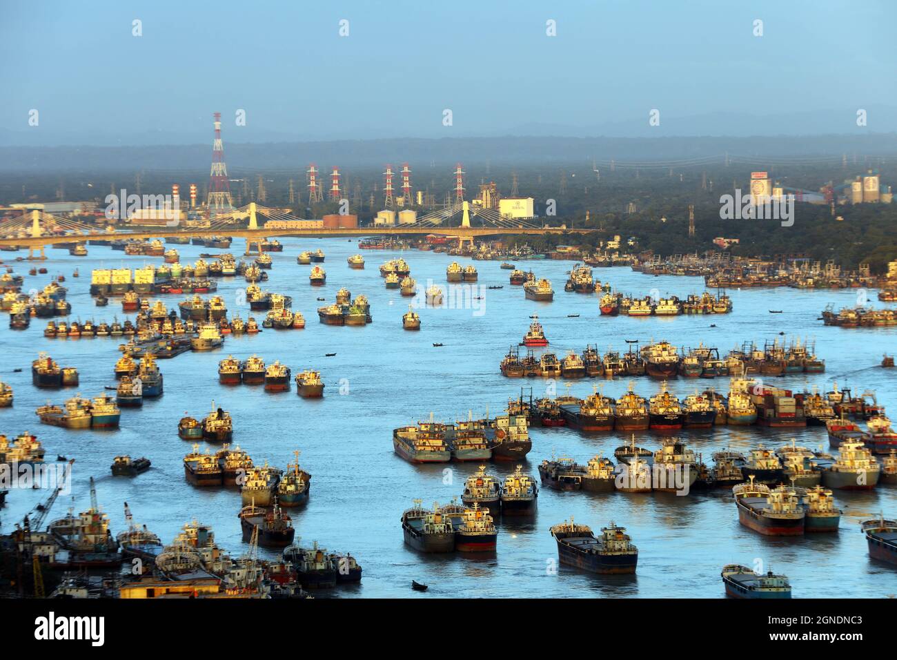 Chittagong Port (officially Chattogram), Bangladesh. , . Hundreds of ...