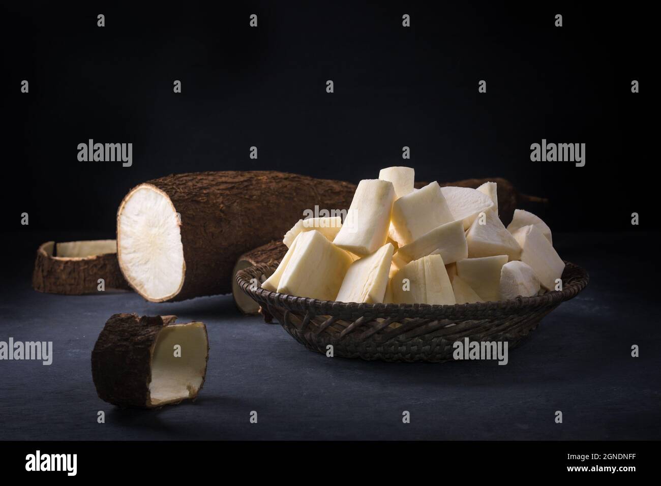 cassava or manihot, also known as manioc, yuca or brazillian arrowroot ...