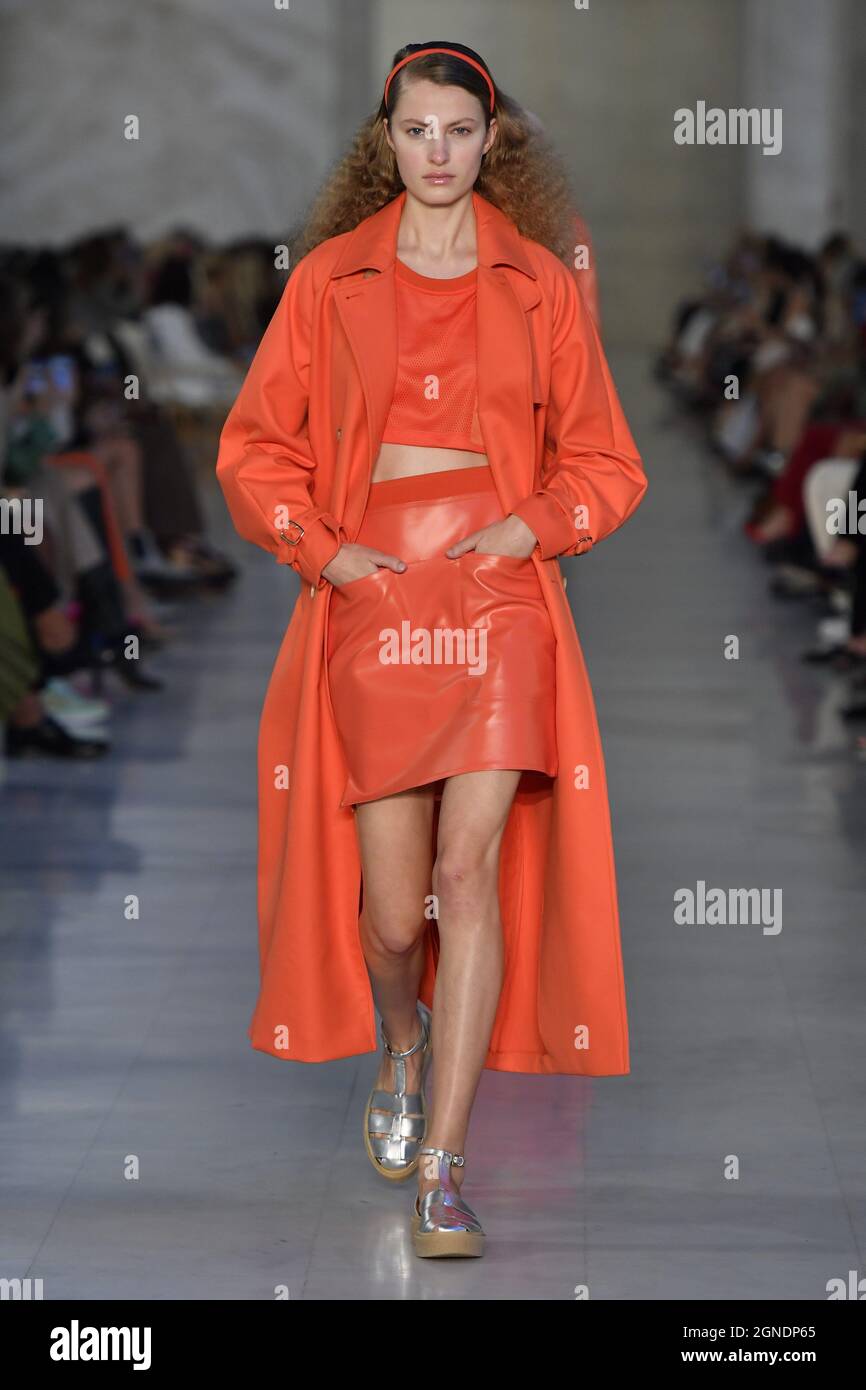 Model walks on the runway at the Max Mara fashion show during Spring ...