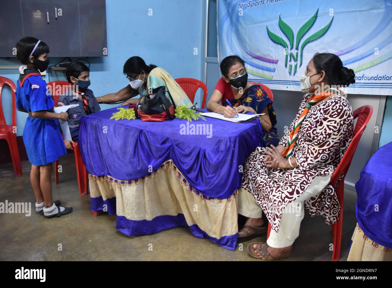 Howrah, India. 24th Sep, 2021. A free health check-up camp was ...