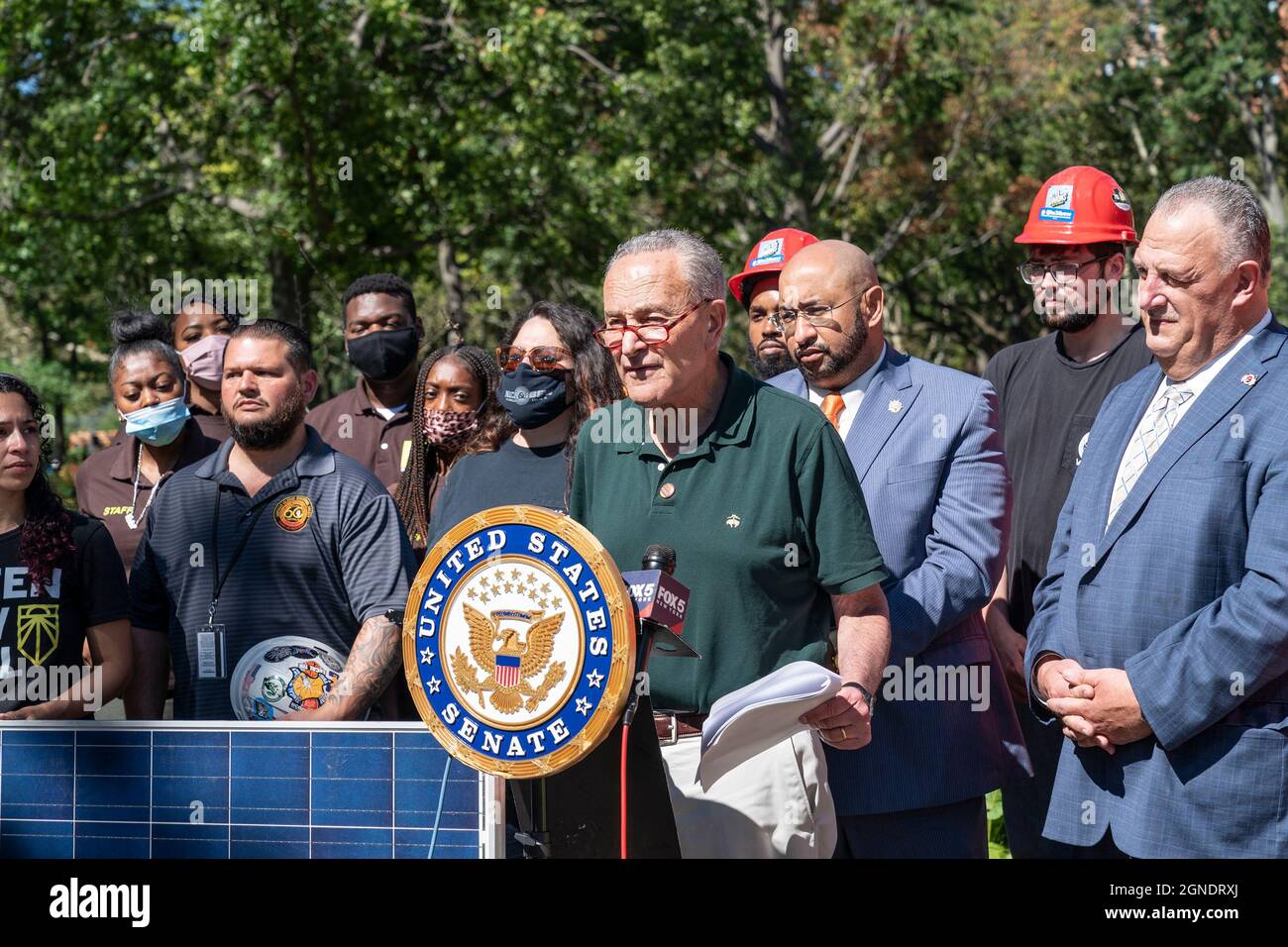 New York, USA. 24th Sep, 2021. U. S. Senator Schumer, Labor, and ...