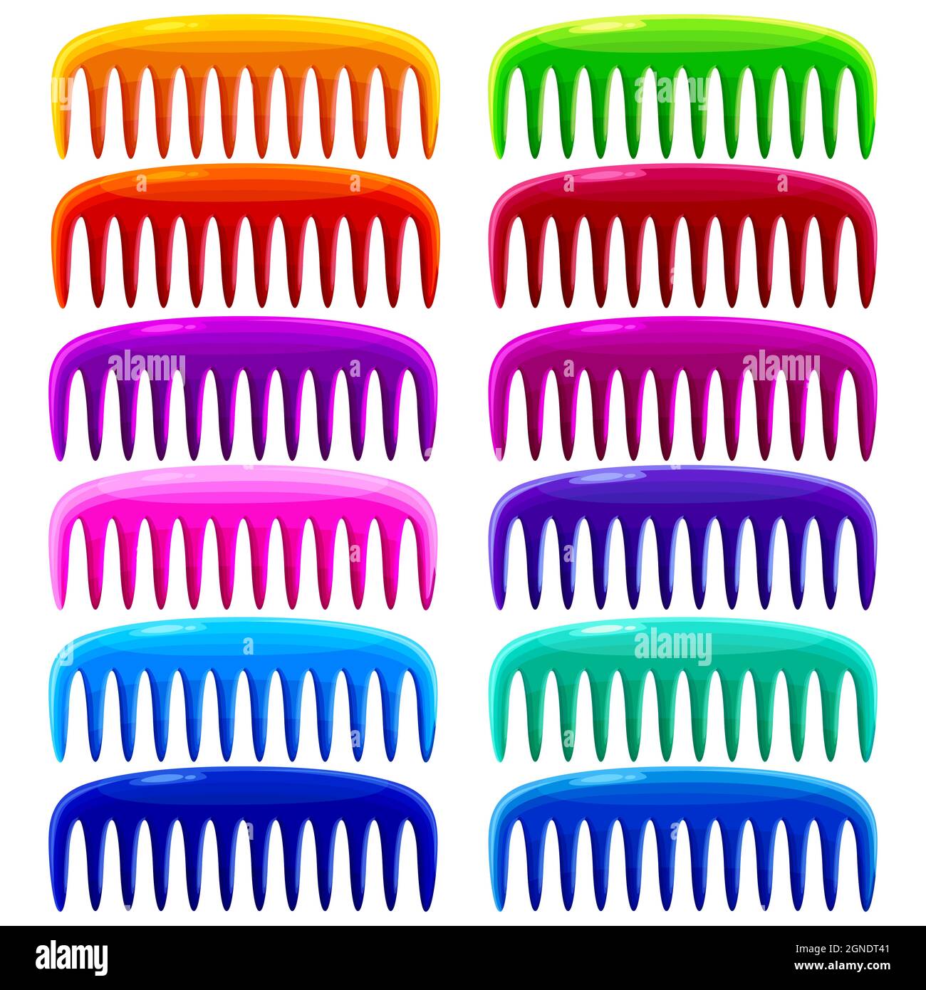 Group of combs of different colors Stock Photo - Alamy