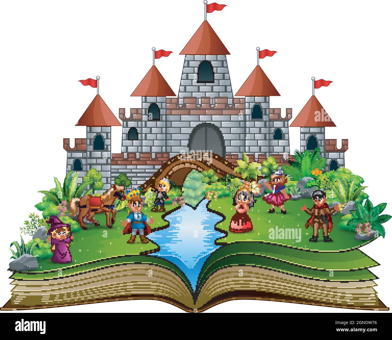 Story book with royal story cartoon Stock Vector Image & Art - Alamy