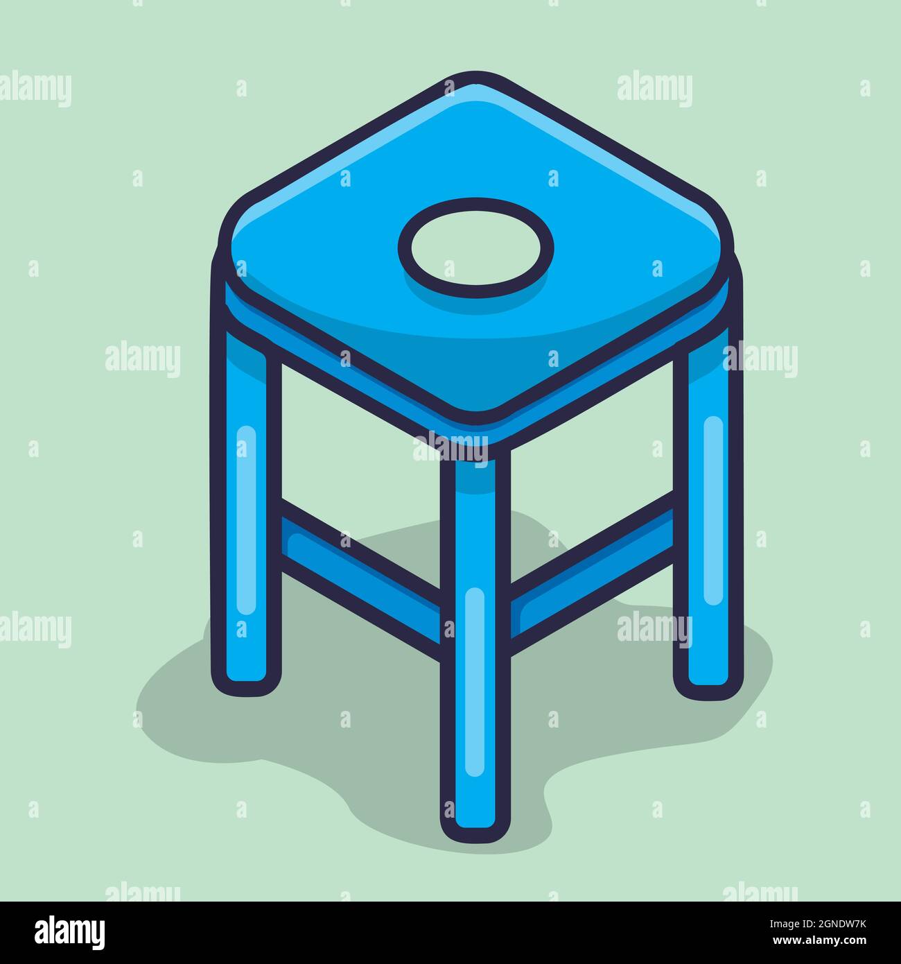 plastic stool isolated vector illustration in flat style Stock Vector ...