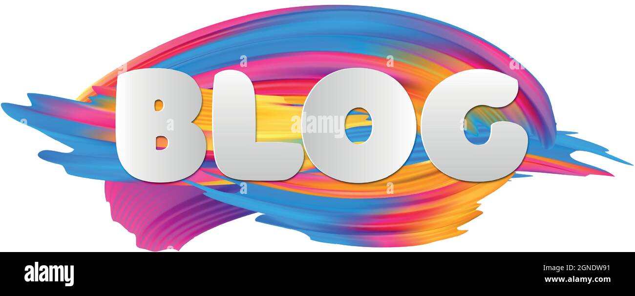Stylish bright creative BLOG text on white background - Vector ...