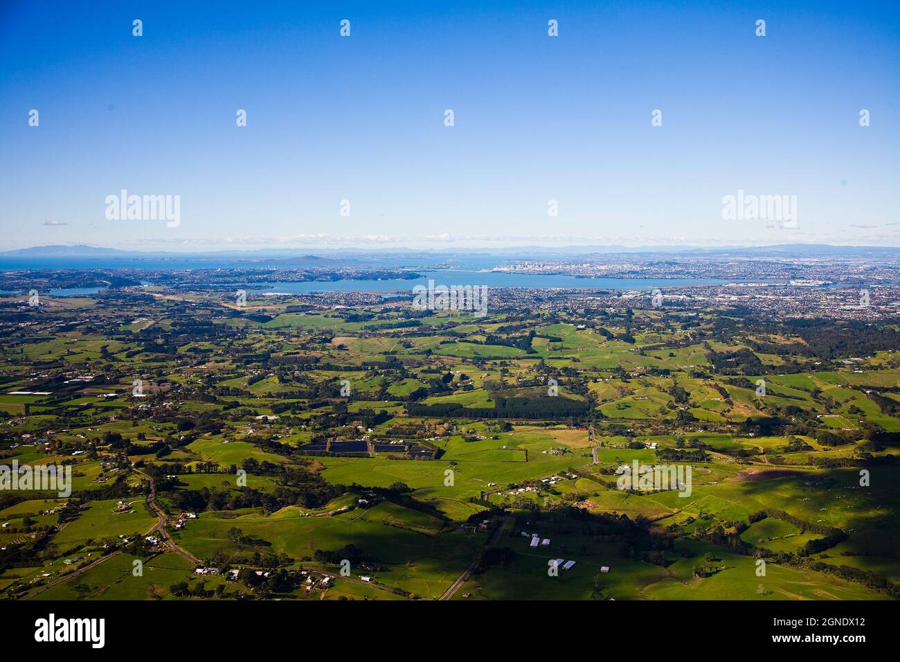 Aerial-Auckland West , Waitamata harbour Stock Photo - Alamy
