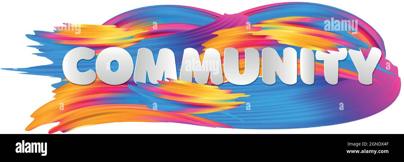 Stylish bright creative COMMUNITY text on white background - Vector ...