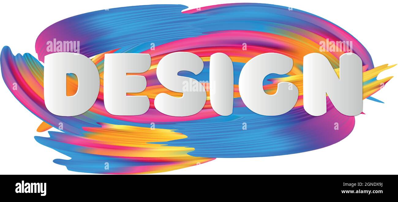 Stylish bright creative DESIGN text on white background - Vector ...