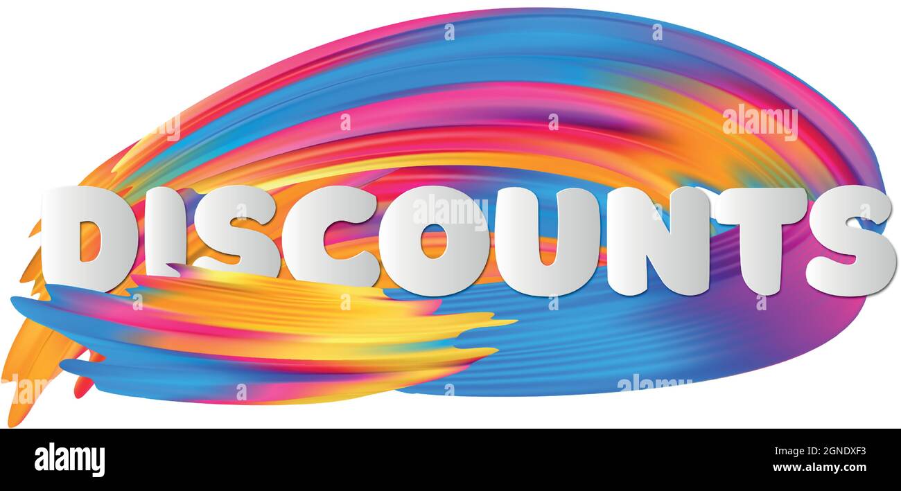 Stylish bright creative text DISCOUNT on white background - Vector ...