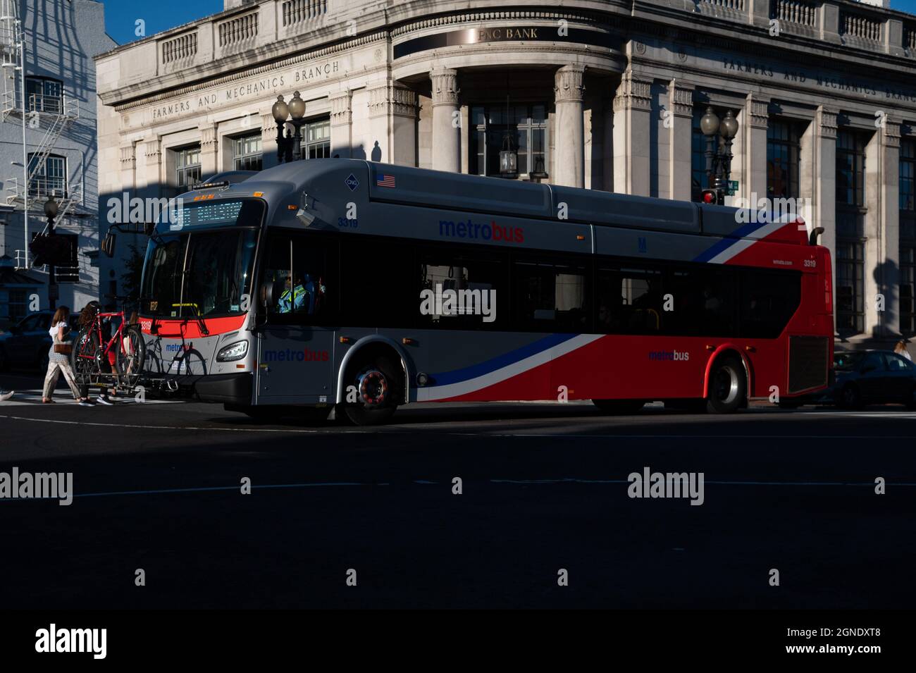 A general view of a WMATA MetroBus in the Georgetown neighborhood of ...