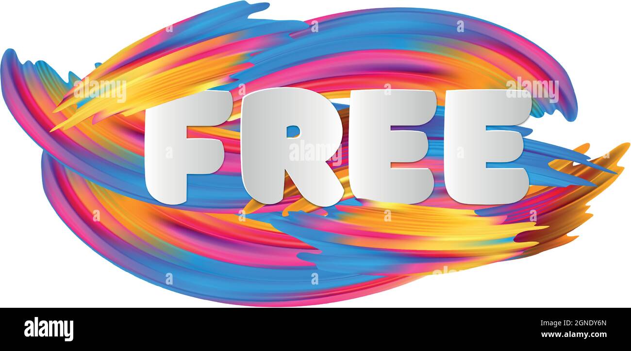 Stylish bright creative text FREE on white background - Vector ...