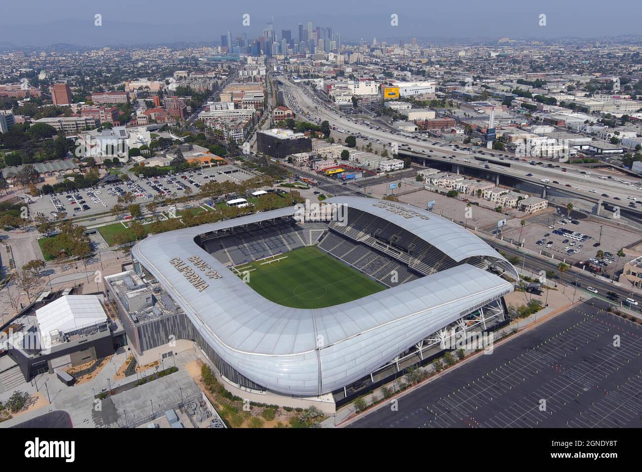 Los Angeles, USA. 24th Sep, 2021. An aerial view of Banc of California ...