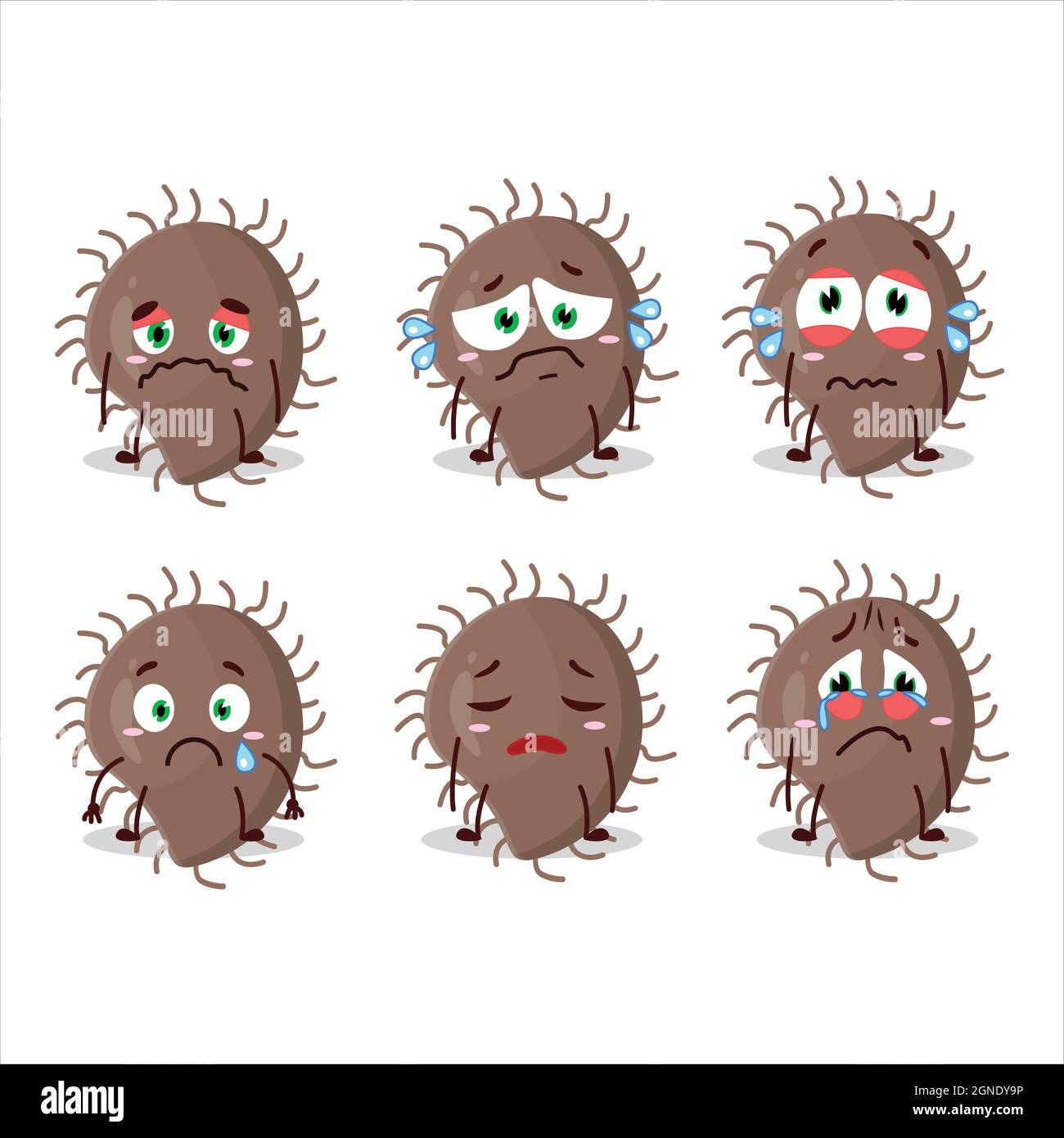 Coronaviridae cartoon in character with sad expression. Vector ...