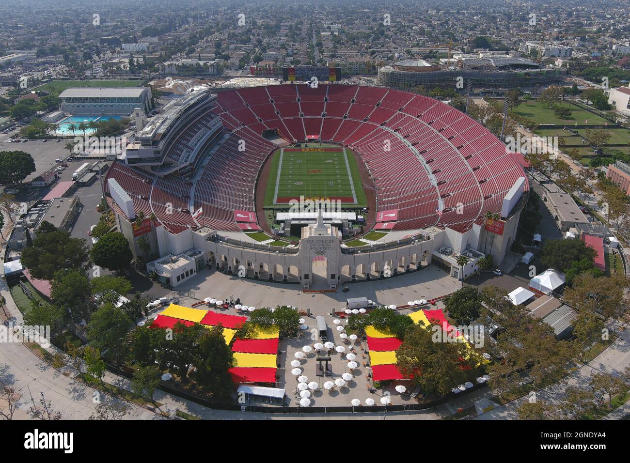 Los Angeles, USA. 24th Sep, 2021. An aerial view of the Los Angeles ...