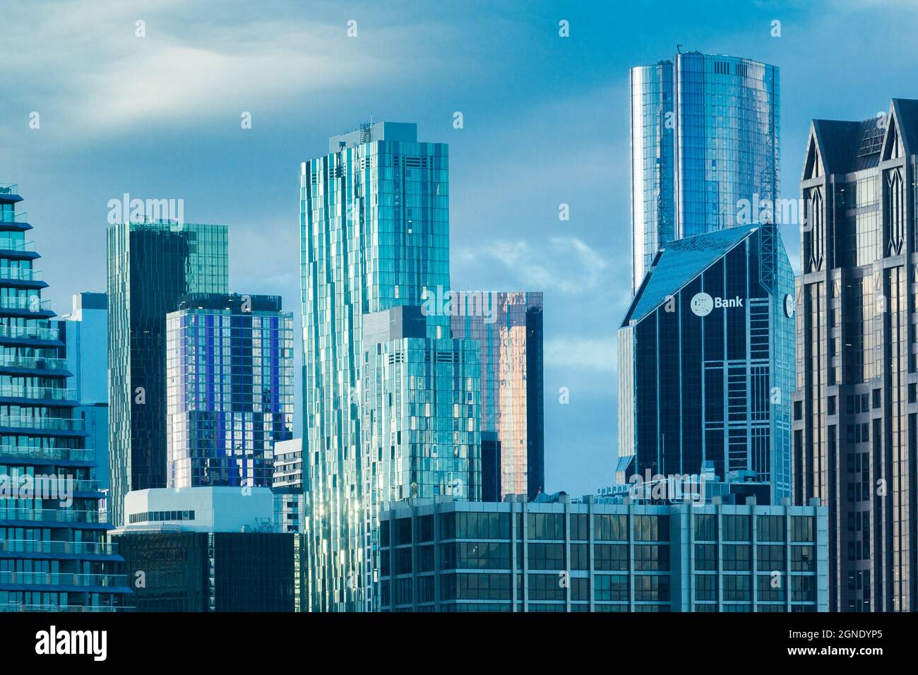 Architectural detail from the modern city skyline of Melbourne ...