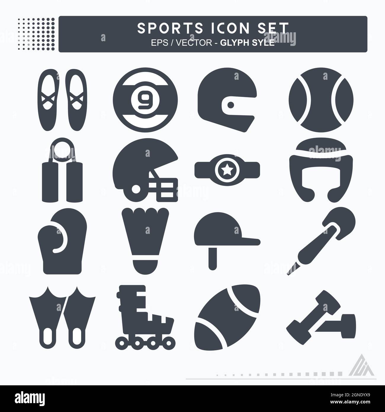 Set Icon Sports - Glyph Style - Simple illustration, Editable stroke ...