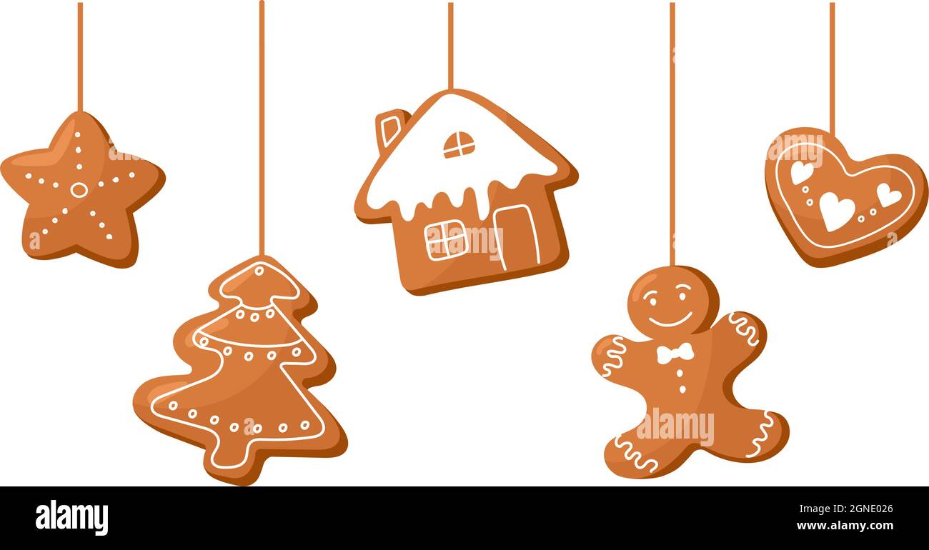 Template banner Christmas gingerbread. Christmas elements for winter ...