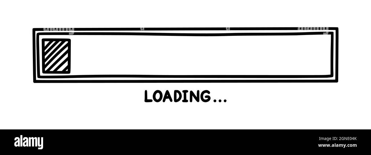 Progress loading bar. Infographics design element with status of completion. Hand drawn vector ...
