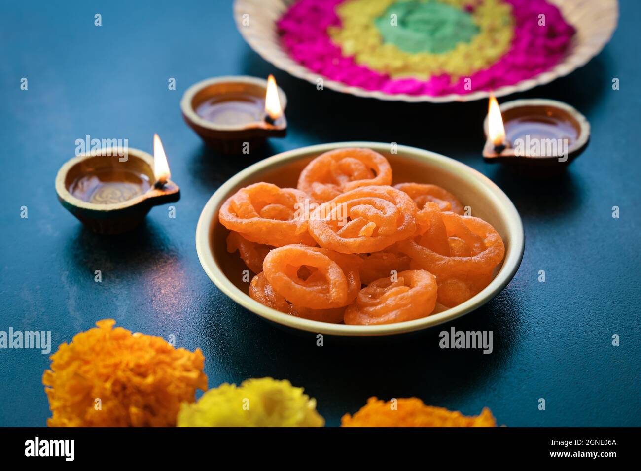 Diwali sweets jalebi Jhangiri Gujiya peda jndian Sweet dessert mithai ...
