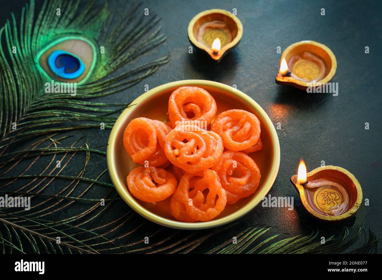 Diwali sweets jalebi Jhangiri Gujiya peda jndian Sweet dessert mithai ...
