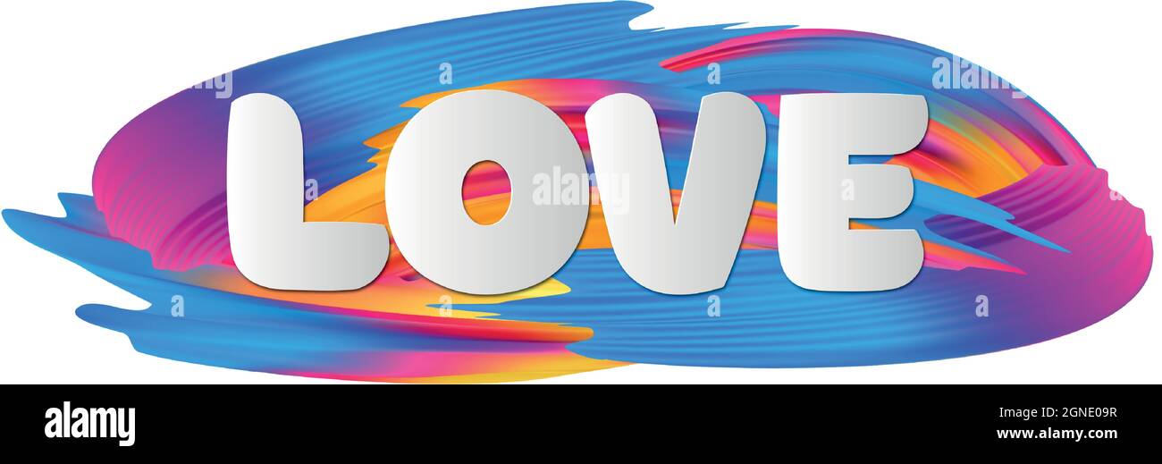 Stylish bright creative text LOVE on white background - Vector ...