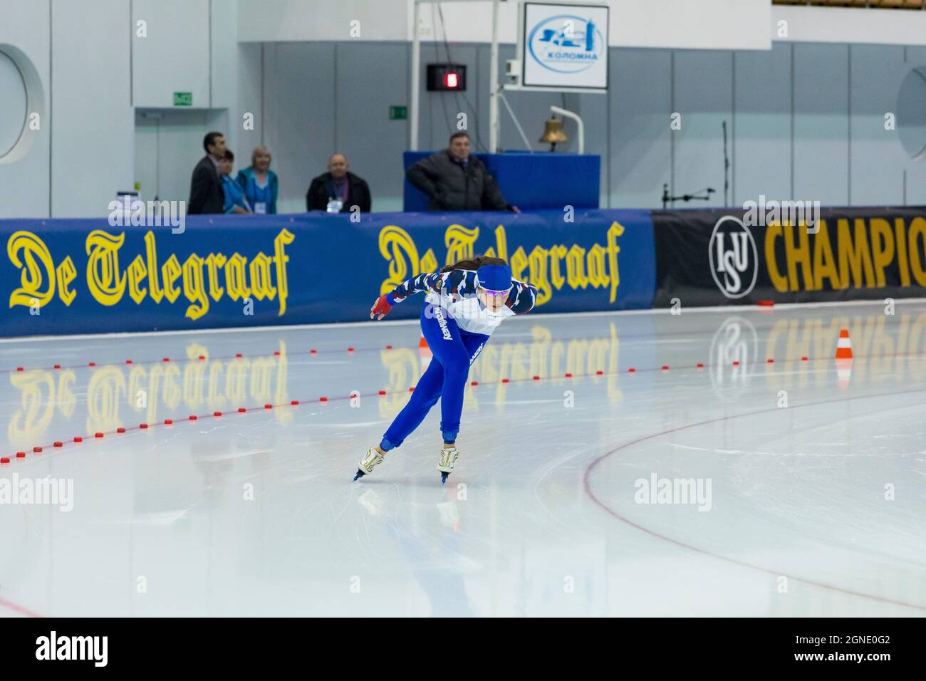 ISU European Speed Skating Championships. Athlete on ice. Classic speed ...
