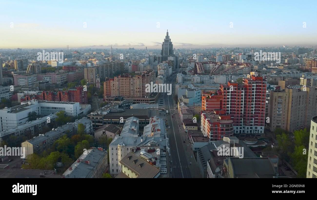 Moscow aerial scene in the morning, Russia Stock Photo - Alamy