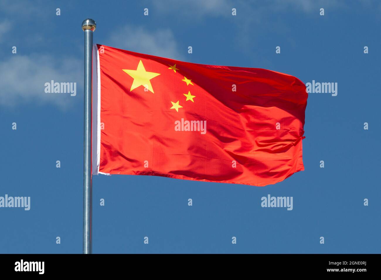 China flag waving hi-res stock photography and images - Alamy