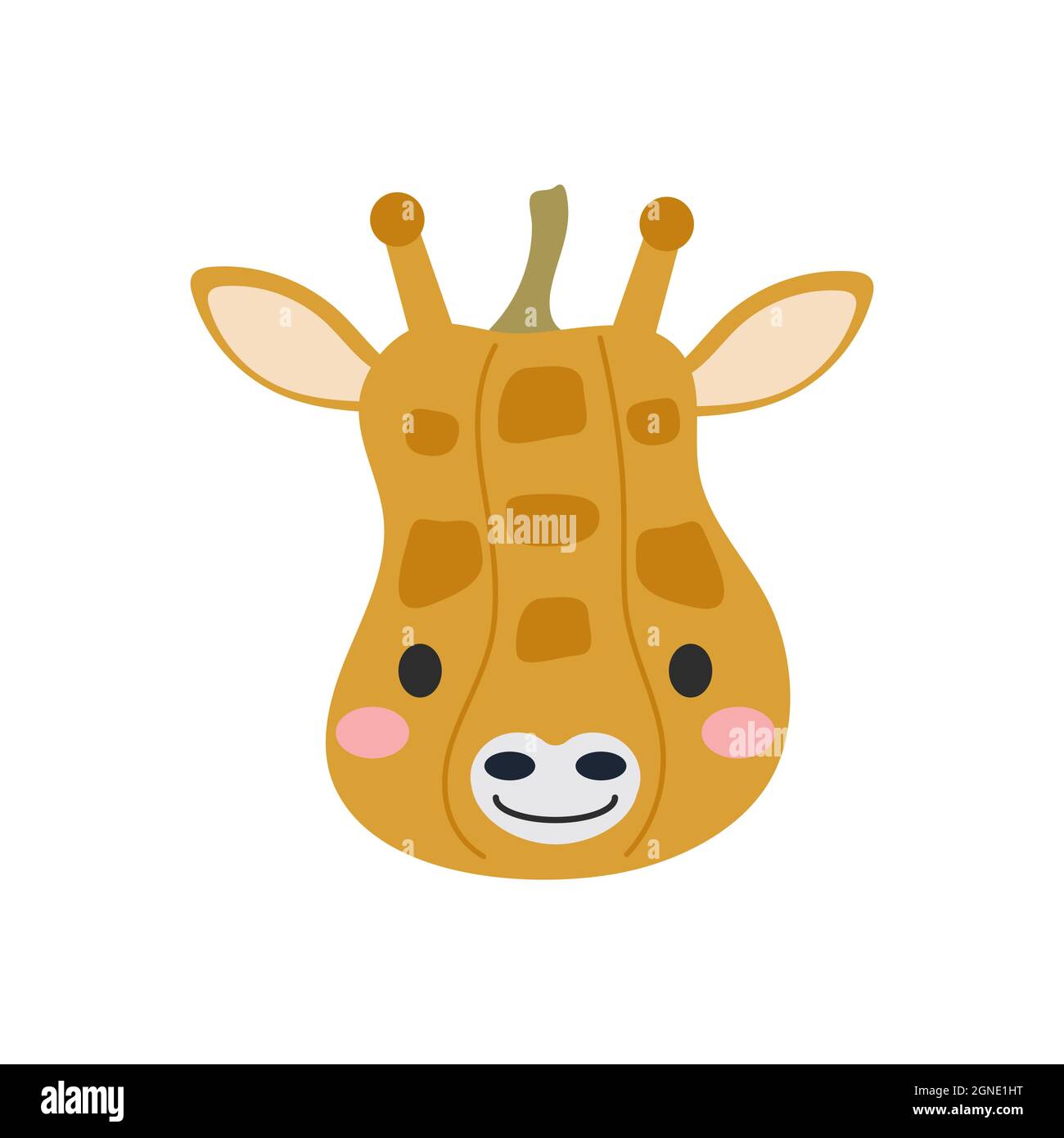 Cute Cartoon Giraffe Face