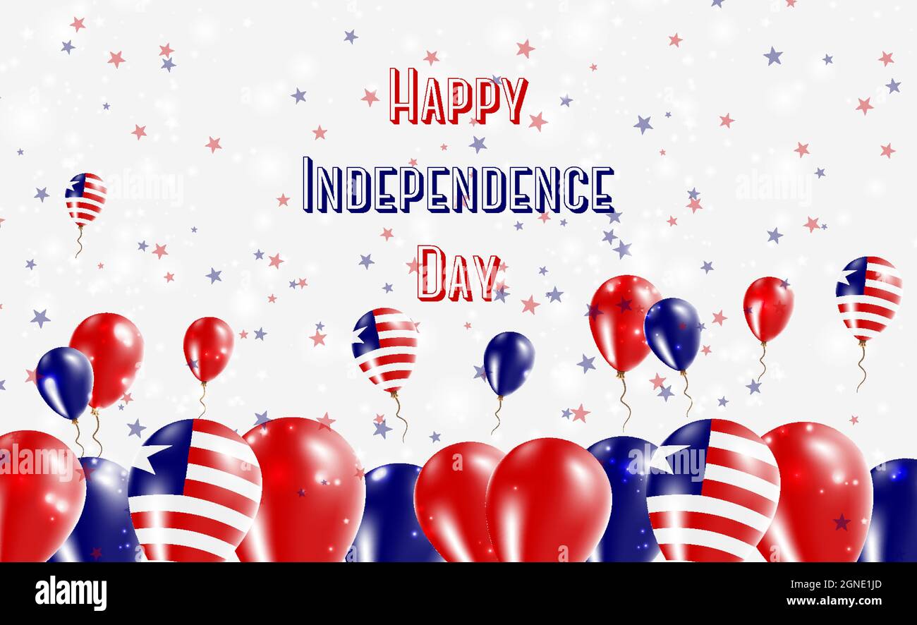 Liberia Independence Day Patriotic Design. Balloons in Liberian ...