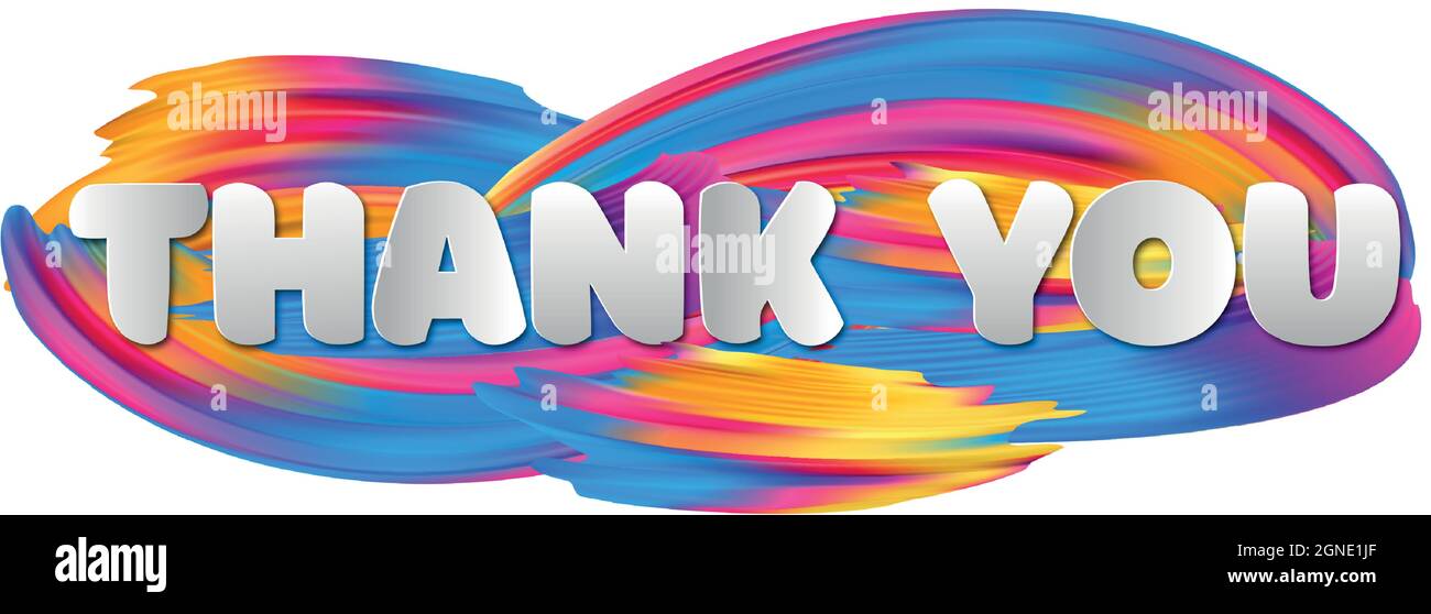 Stylish bright creative text THANK YOU on a white background - Vector ...