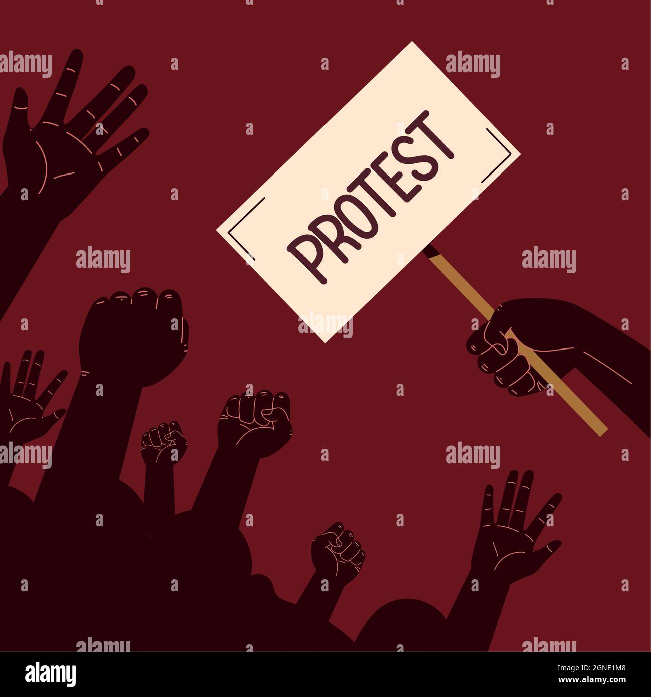 protest raised up hands Stock Vector Image & Art - Alamy
