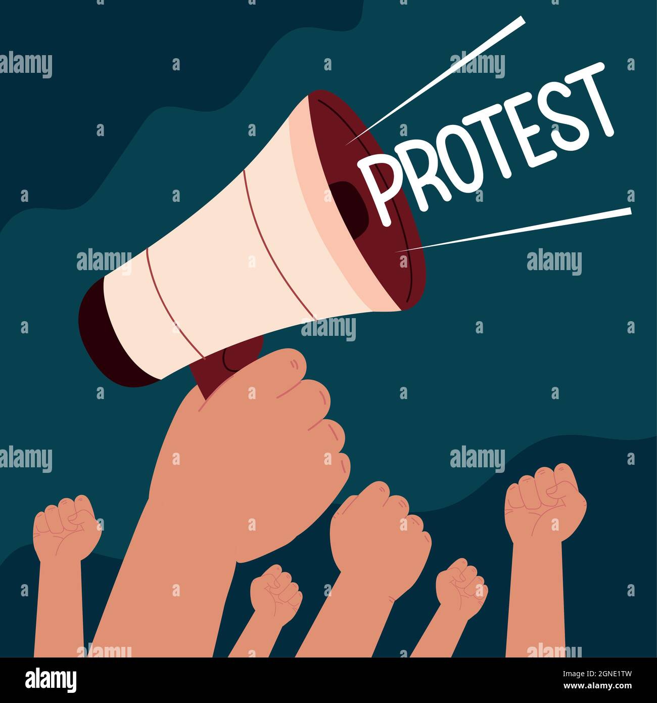 protest raised hands Stock Vector Image & Art - Alamy