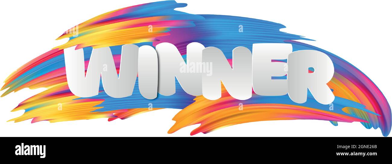 Stylish bright creative text WINNER on white background - Vector ...