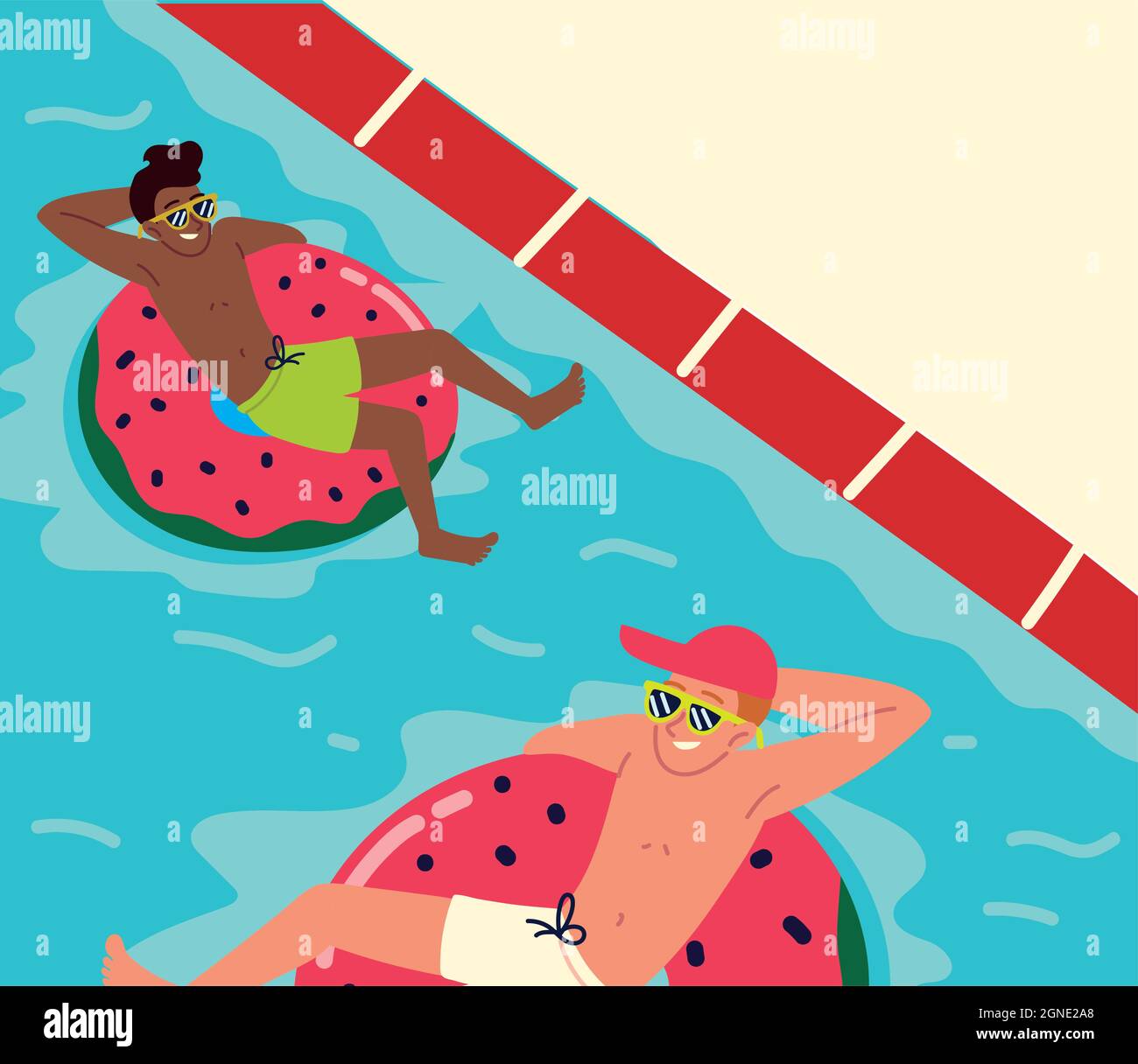 Boy inflatable pool vector hi-res stock photography and images - Alamy
