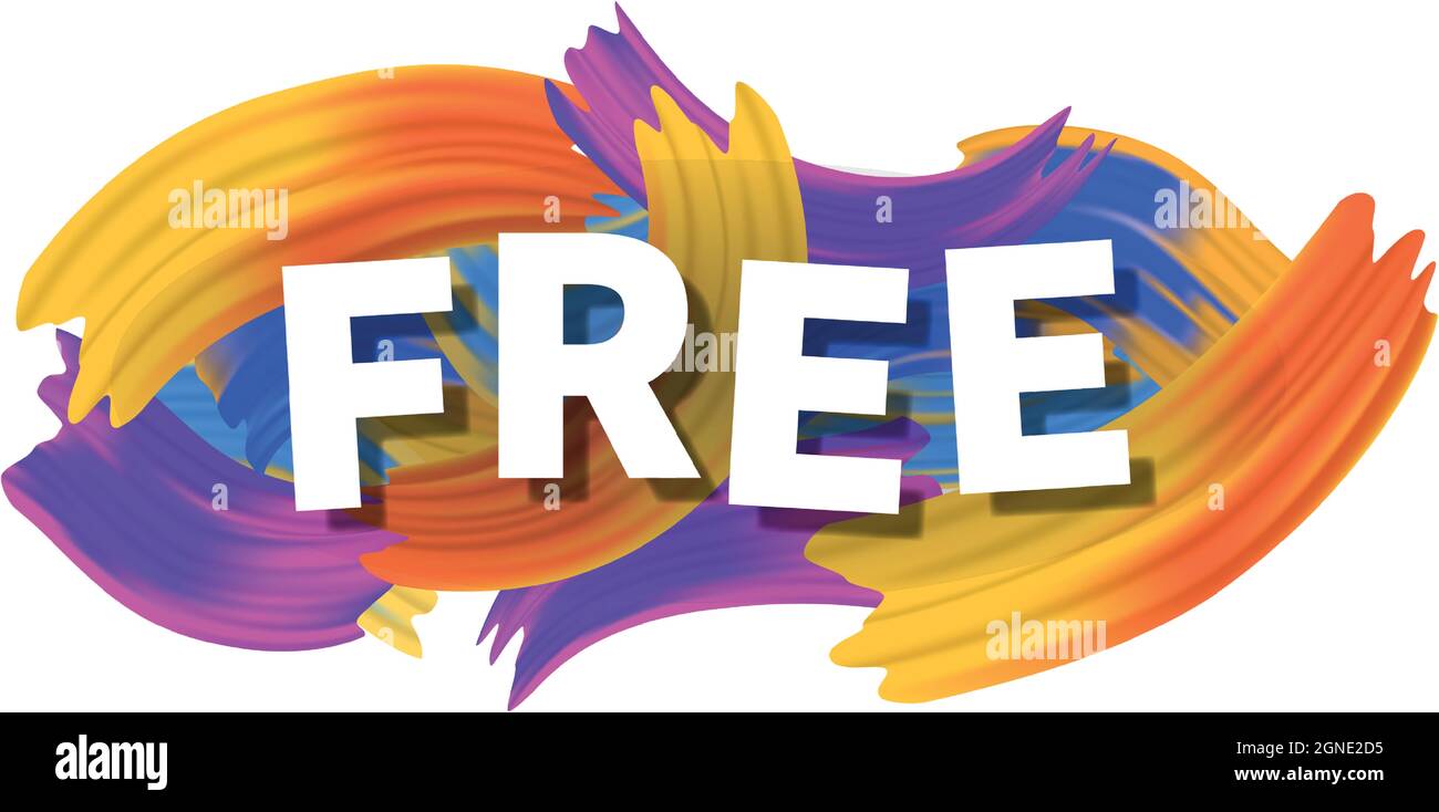 Stylish bright creative text FREE on white background - Vector ...