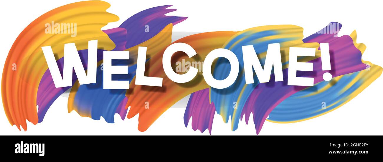 Stylish bright creative text WELCOME on white background - Vector ...