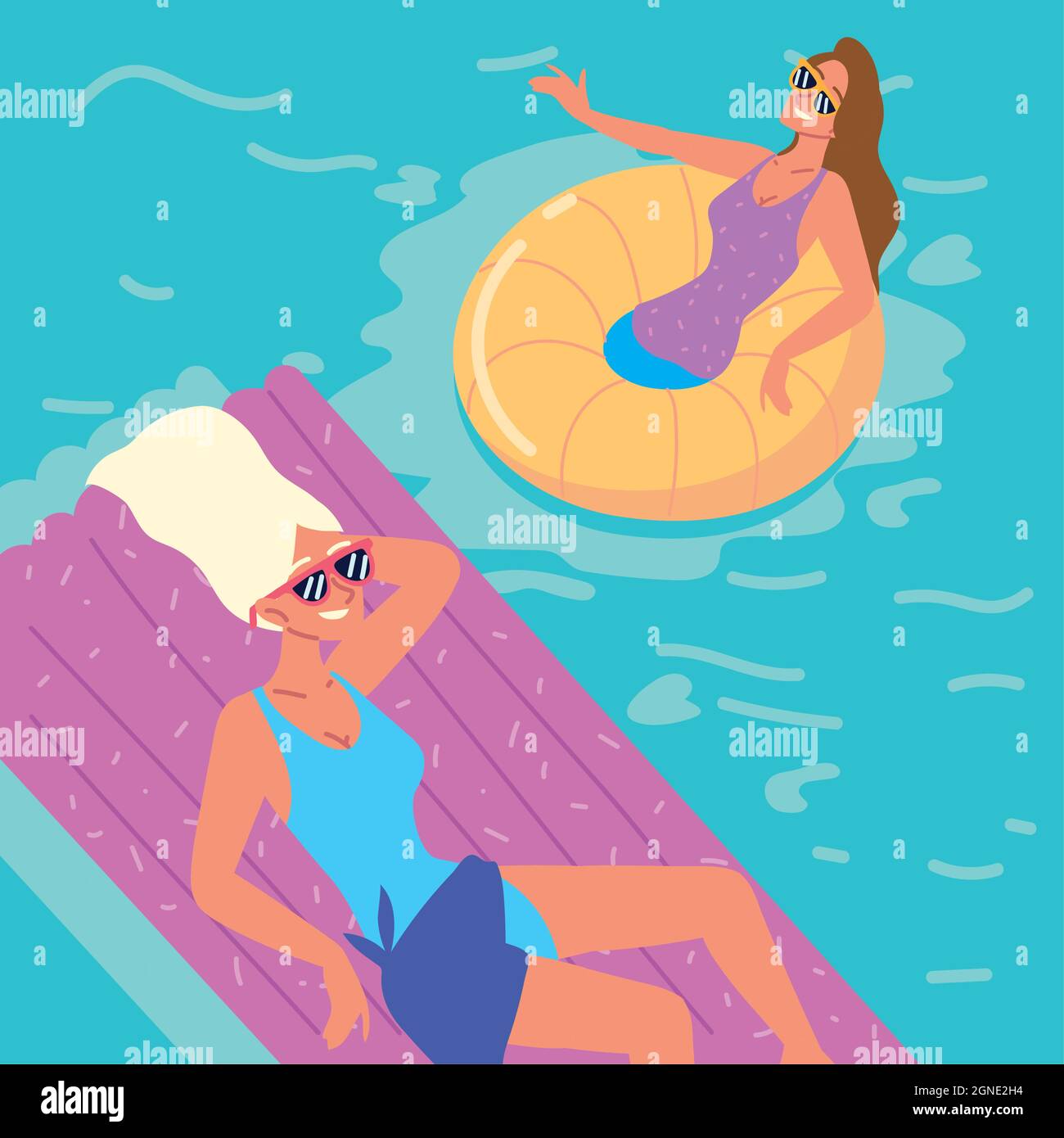 Women in swimming pool Stock Vector Images - Alamy