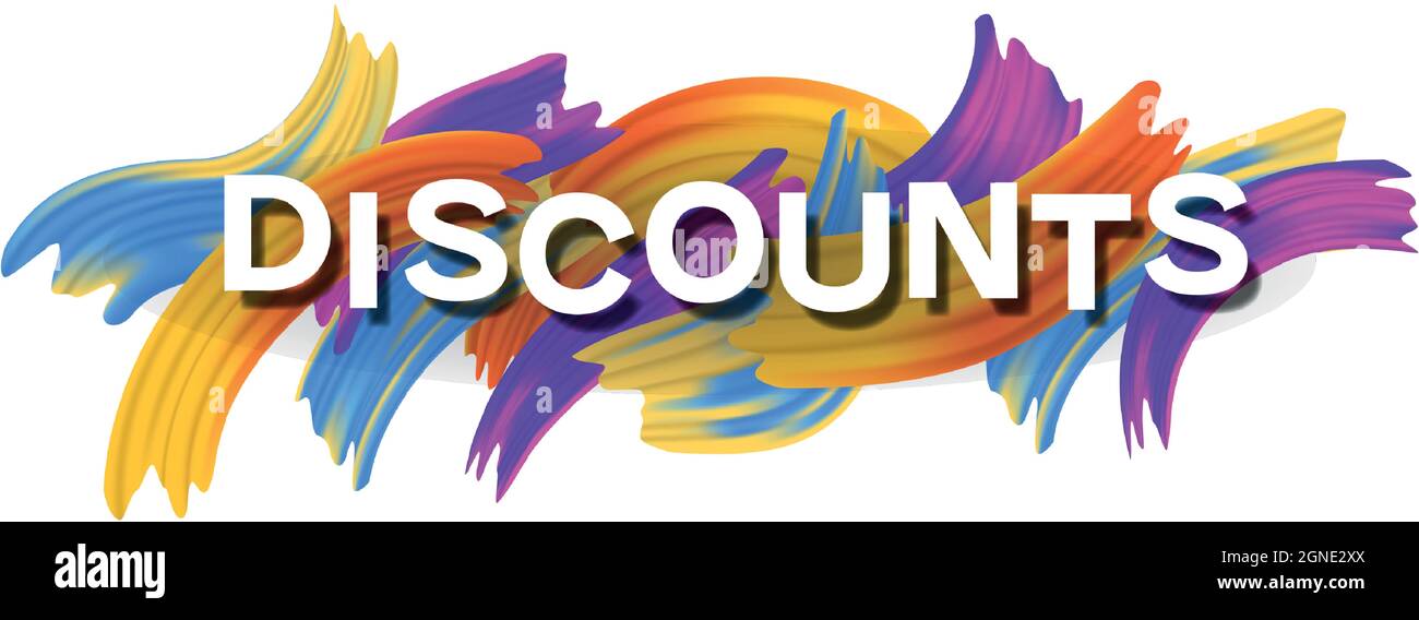 Stylish bright creative text DISCOUNT on white background - Vector ...